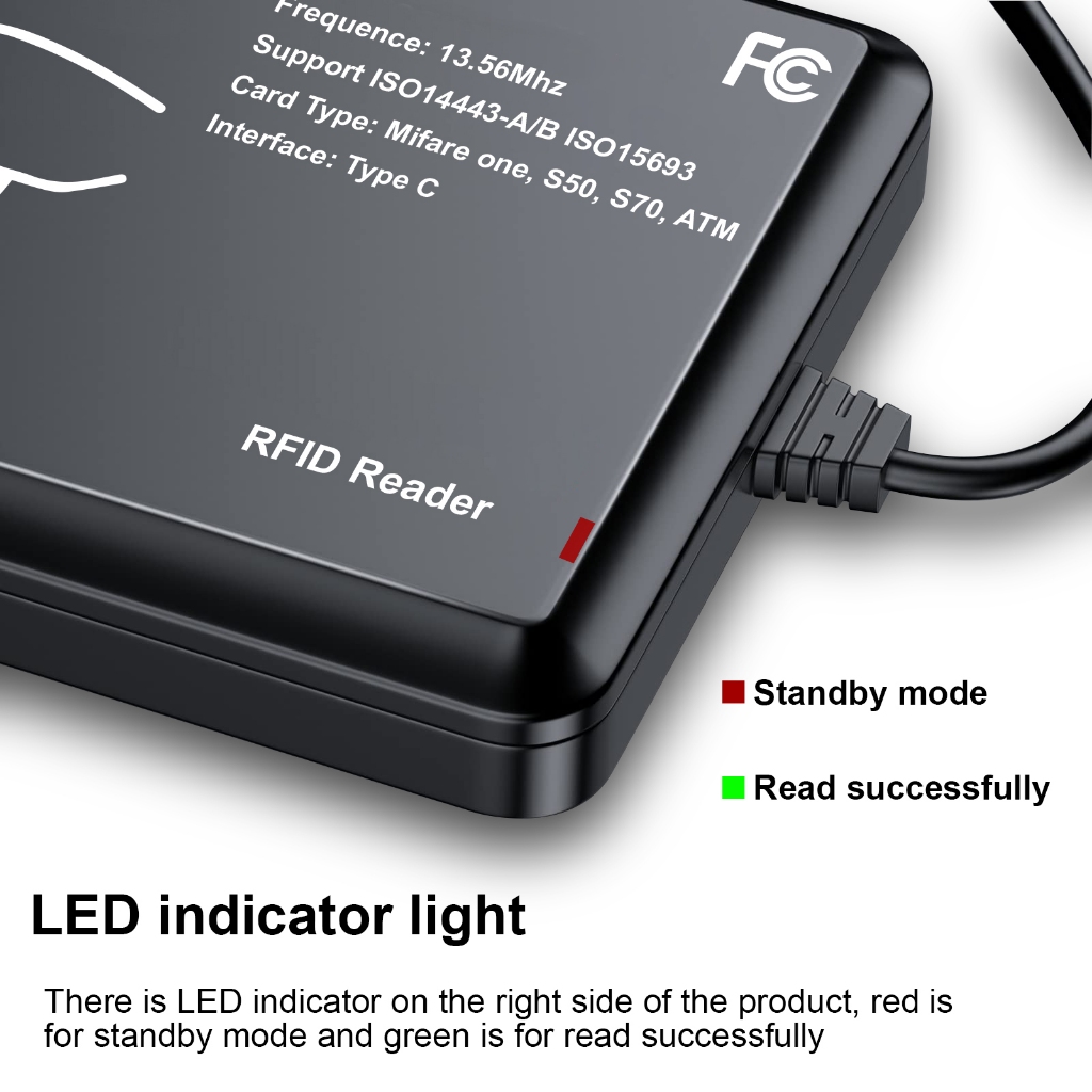 RFID Card Reader 13.56Mhz Reader, Support ISO 14443-A/B Protocol, IC ...