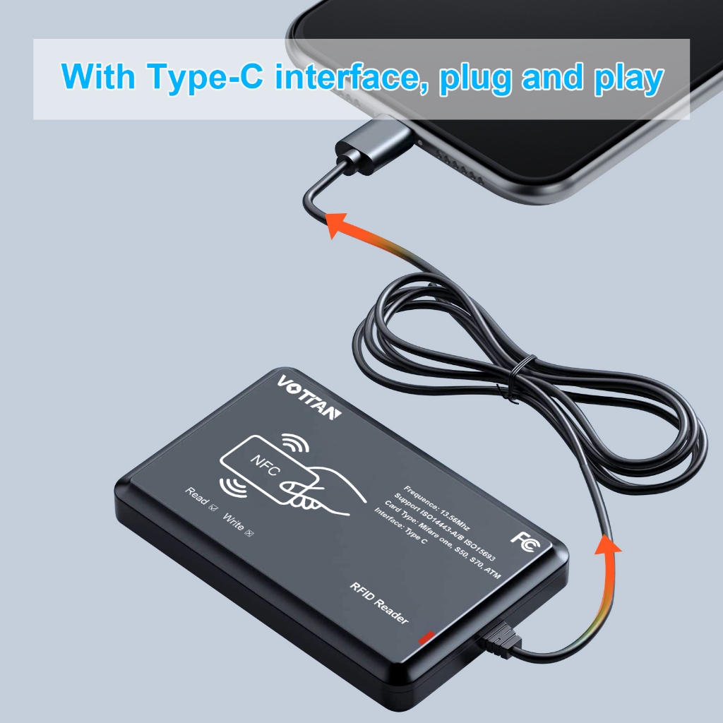 RFID Card Reader 13.56Mhz Reader, Support ISO 14443-A/B Protocol, IC ...