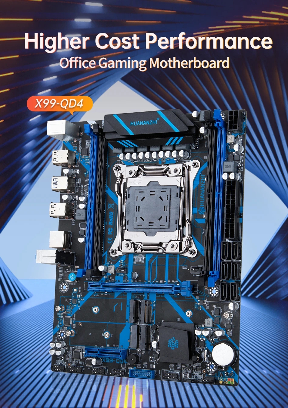 HUANANZHI X99 QD4 LGA 2011-3 XEON X99 Motherboard Intel E5 2640 2666 ...