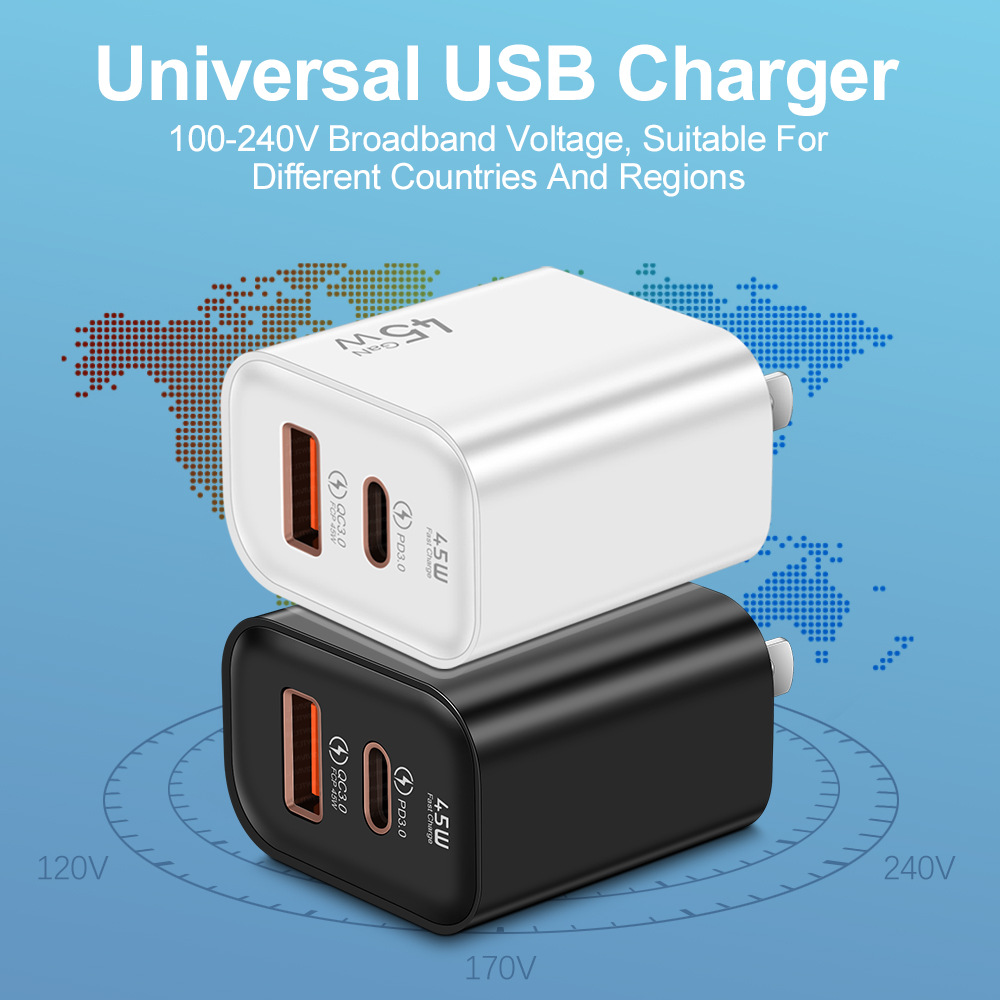 45W USB PD Wall Charger Travel Home Adapter Fast Charging For Universal ...