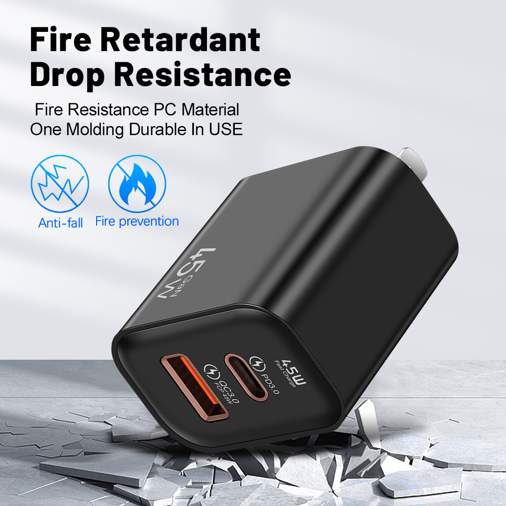 45W USB PD Wall Charger Travel Home Adapter Fast Charging For Universal ...