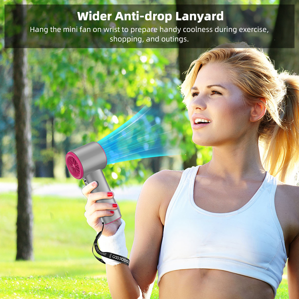 GOOJODOQ Fan 4000 mAh Turbo Mini Fan Rechargeable Handheld Portable ...