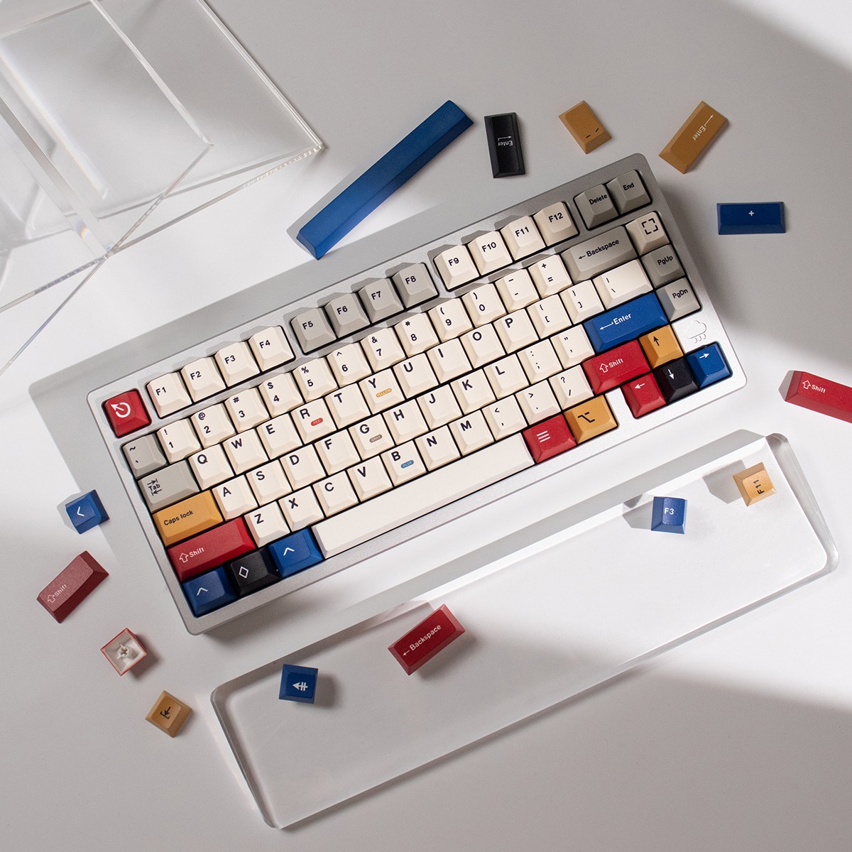 -LW- Retro Warm White Light PBT Keycaps CHERRY Profile Mechanical ...