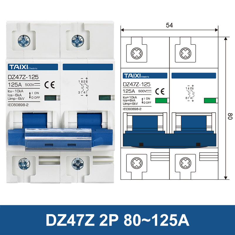 DC MCB Miniature Circuit Breakers 1000V 500V 2P 63A 50A 40A 32A 16A ...