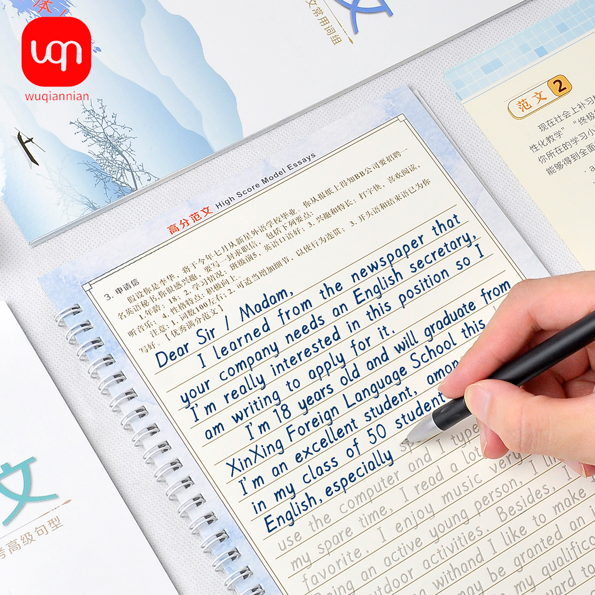 "Elegant Script" Reusable Italic English Calligraphy Practice Book ...