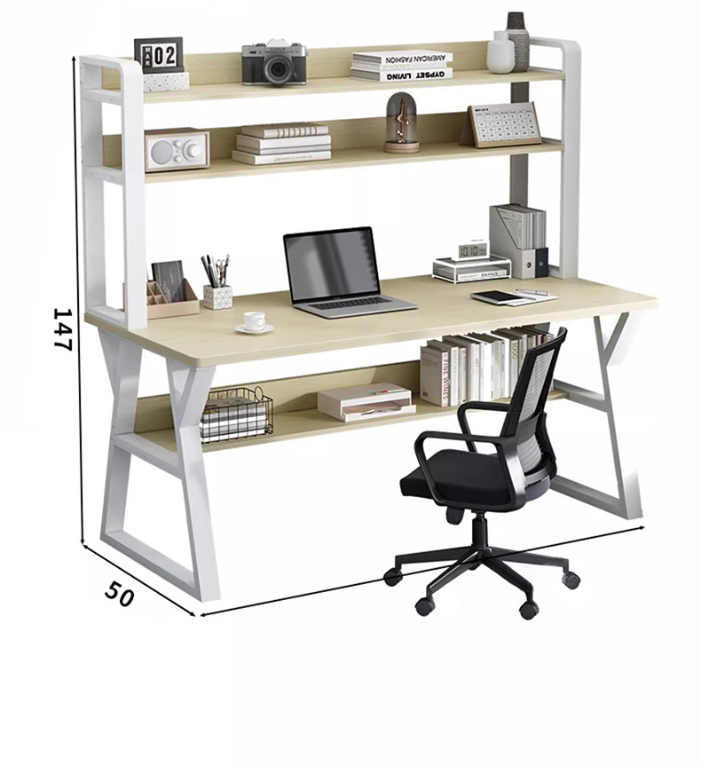 【⚡COD⚡】Computer Desk With Shelves For Home Office Study Table Bookshelf ...