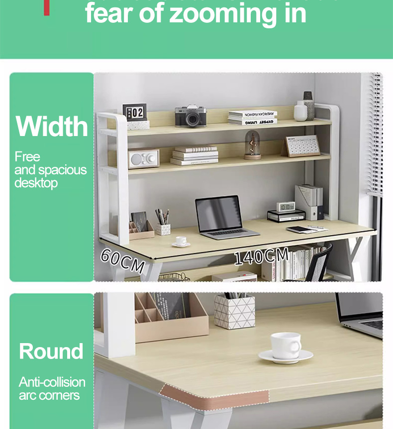 【⚡COD⚡】Computer Desk With Shelves For Home Office Study Table Bookshelf ...
