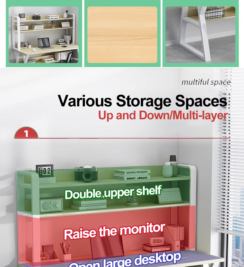 【⚡COD⚡】Computer Desk With Shelves For Home Office Study Table Bookshelf ...