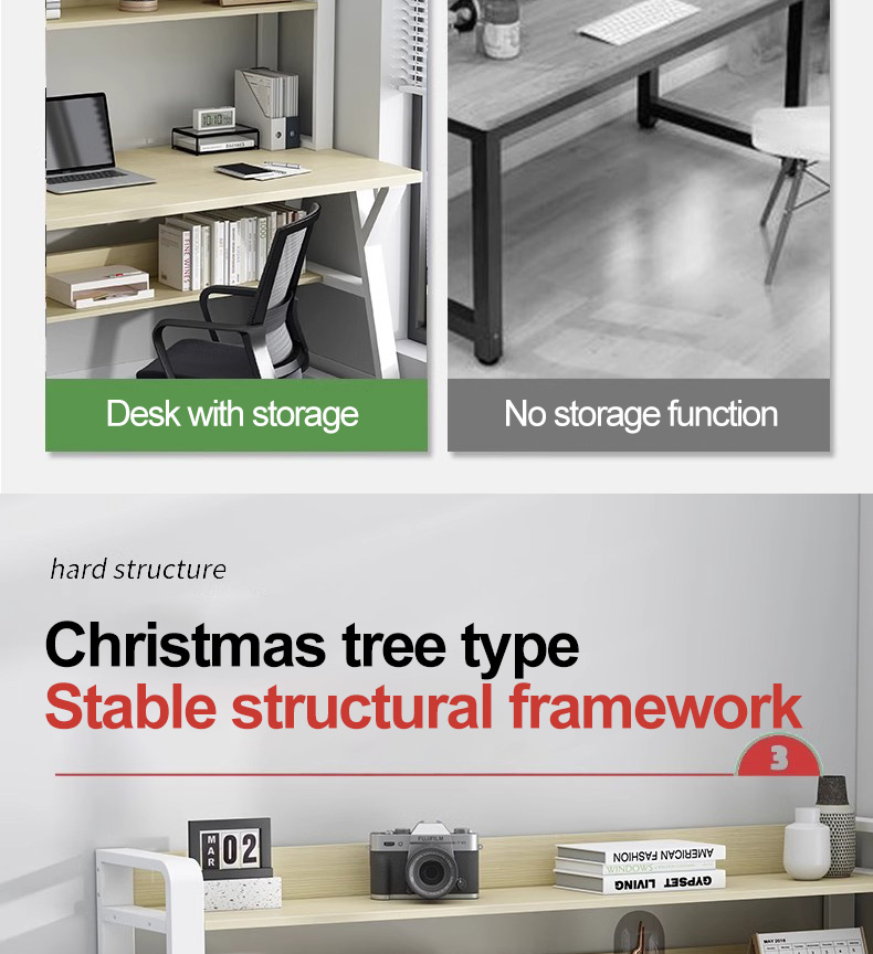 【⚡COD⚡】Computer Desk With Shelves For Home Office Study Table Bookshelf ...