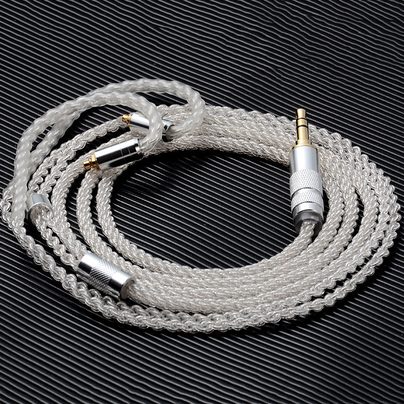 8 Strand 152 Core Braided Silver Plated Earphone Upgrade Cable MMCX ...