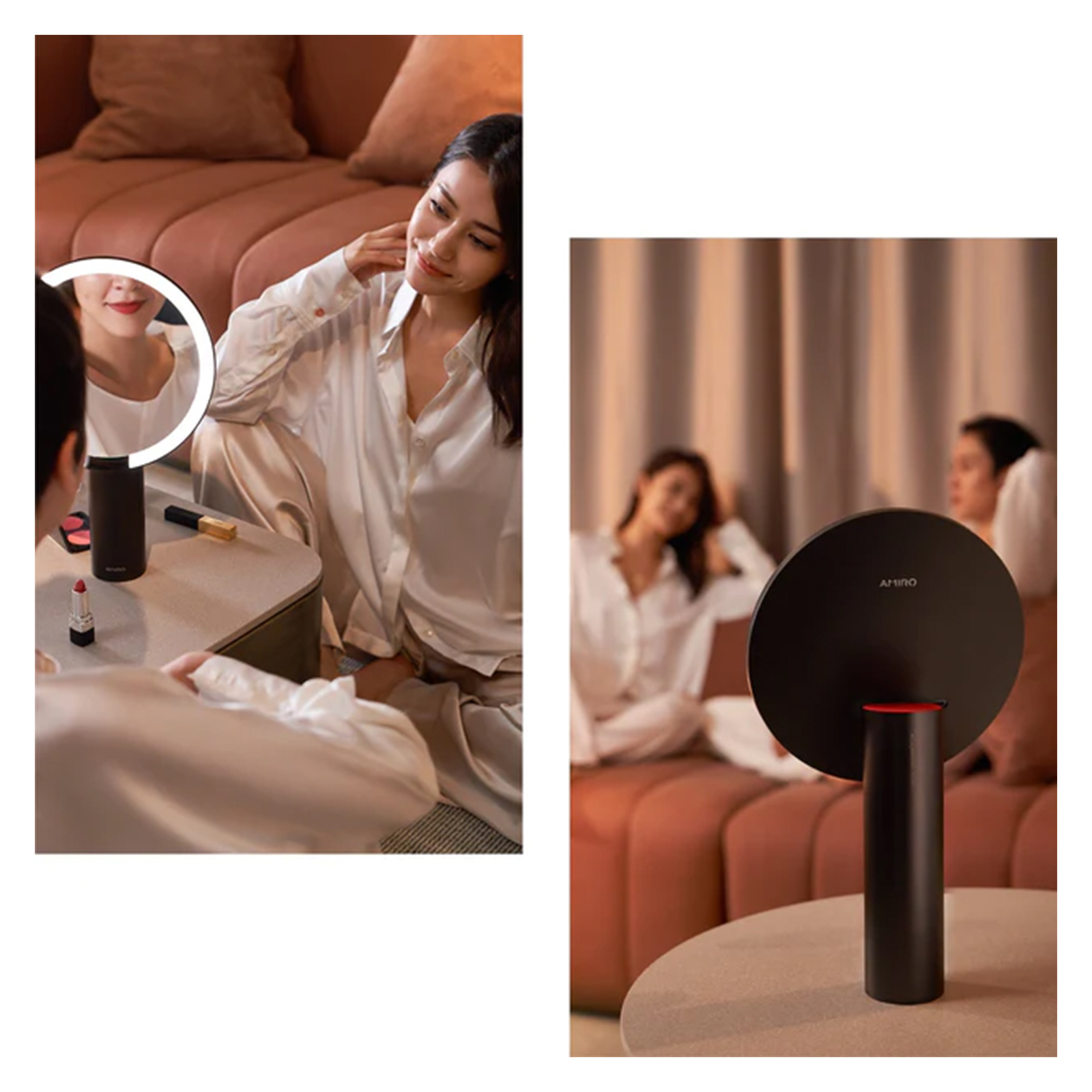 AMIRO O2 LED Vanity Mirror 10X Magnifying Makeup Mirror 2200mAh Mirror Desktop Face Makeup ...