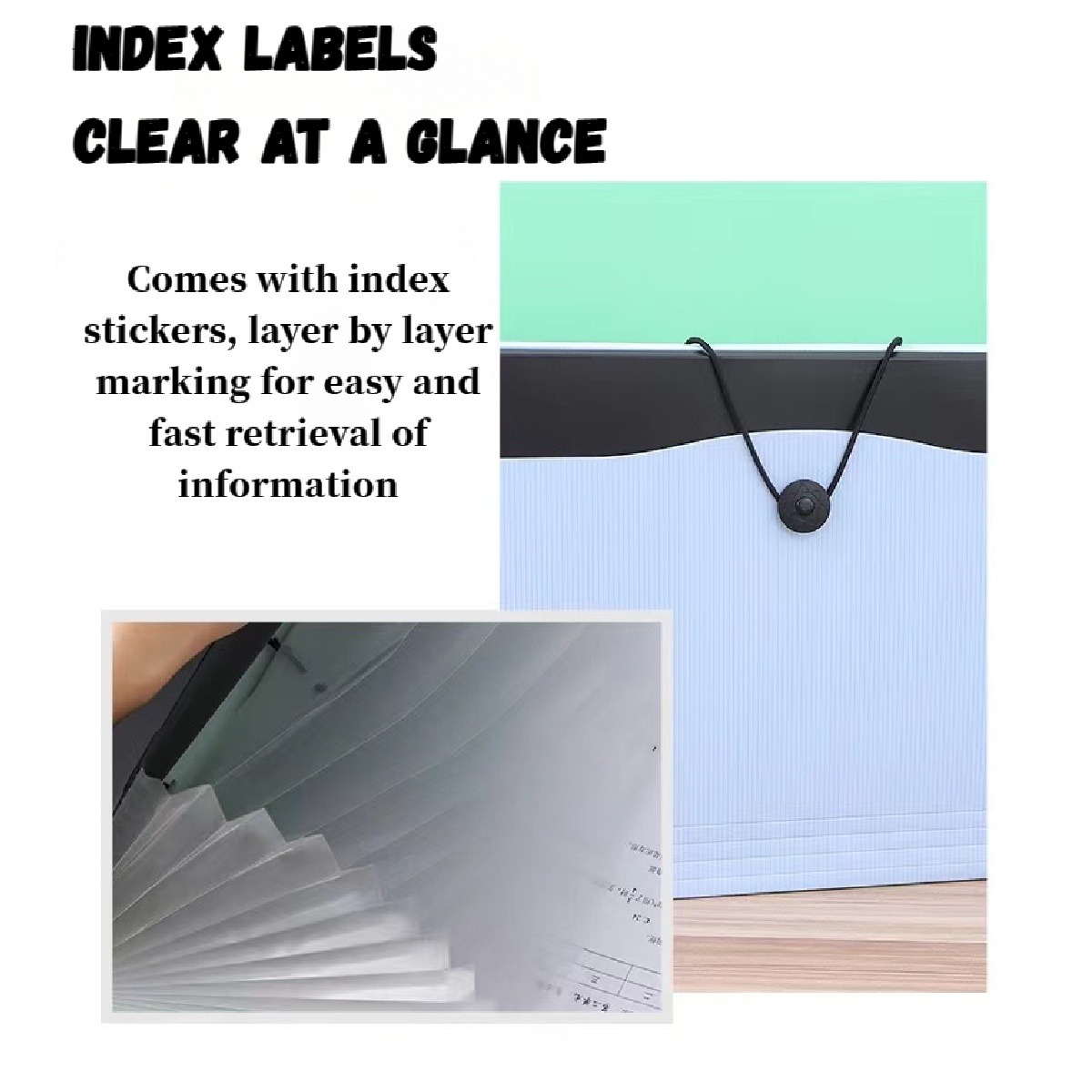 2In1 Long Expanding File Folder Document Organizer Long with Clipboard ...