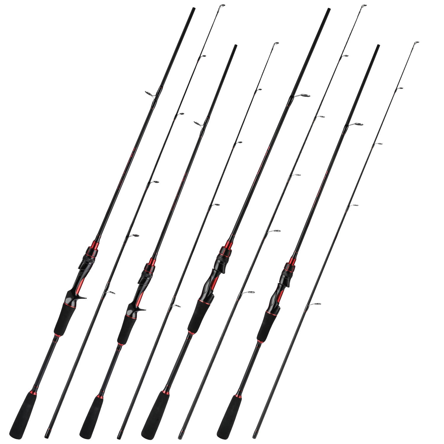 Sougayilang Carbon Fibre Fishing Rod 2 Sections 1.8m/2.1m Spinning /Casting Rod With EVA Handle ...