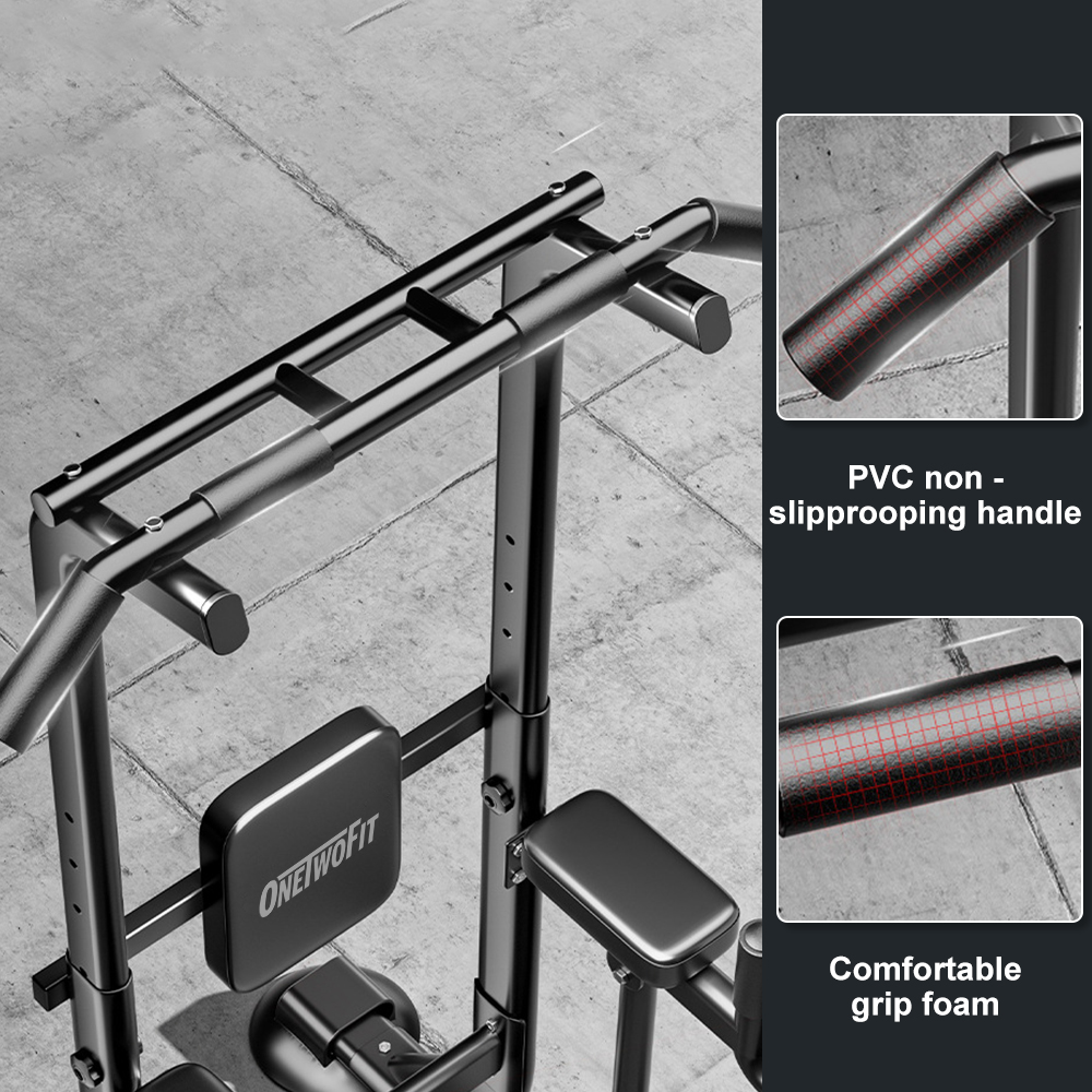 OneTwoFit Multifunctional Pull-Up Bar Station Adjustable Height 6 ...