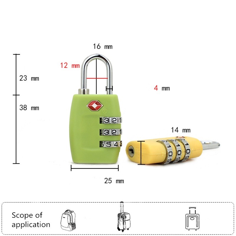 TSA Customs Lock TSA Approved Luggage Lock Combination Padlock for ...