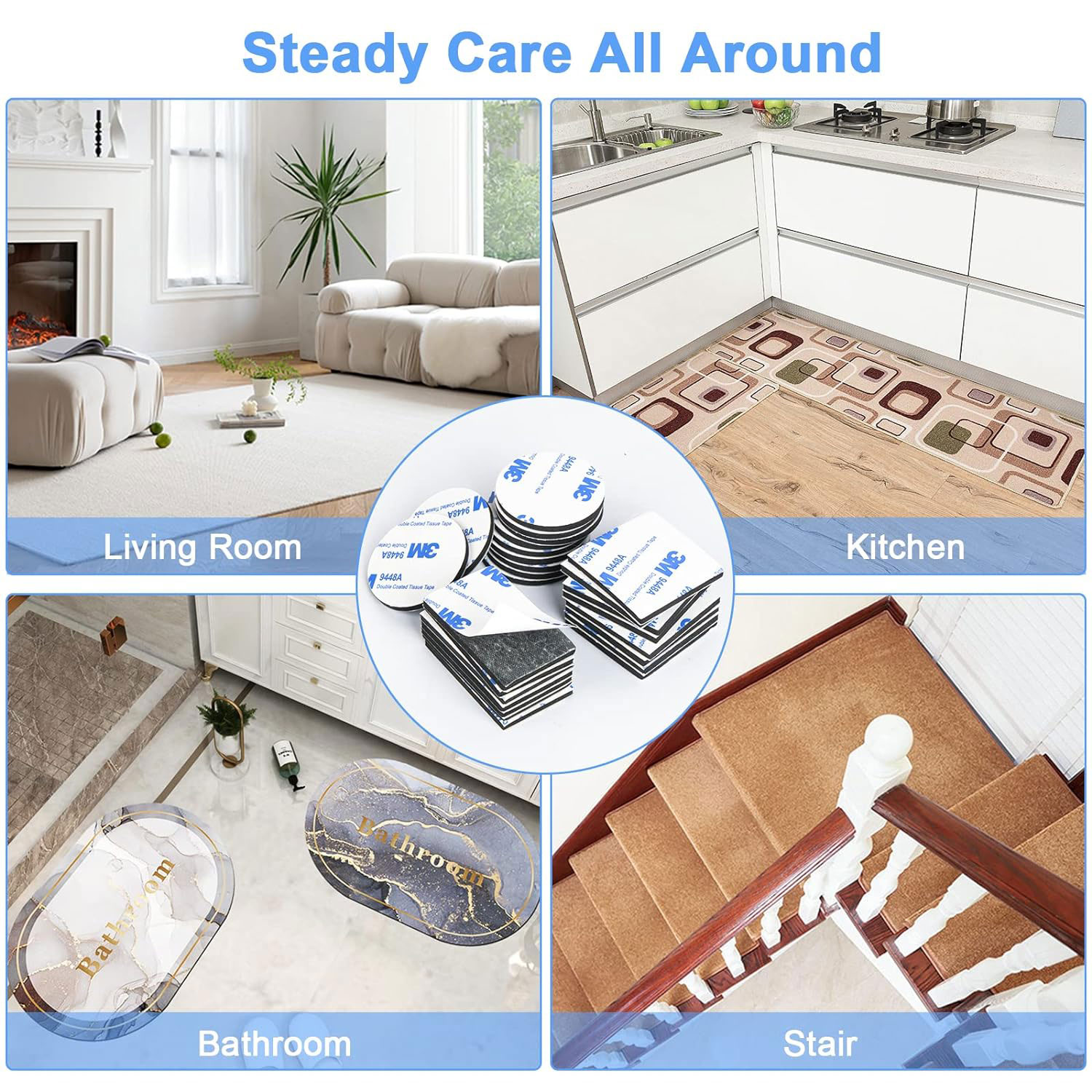 68pcs Double-Sided Adhesive Tape, Super Strong Self-Stick Mounting ...