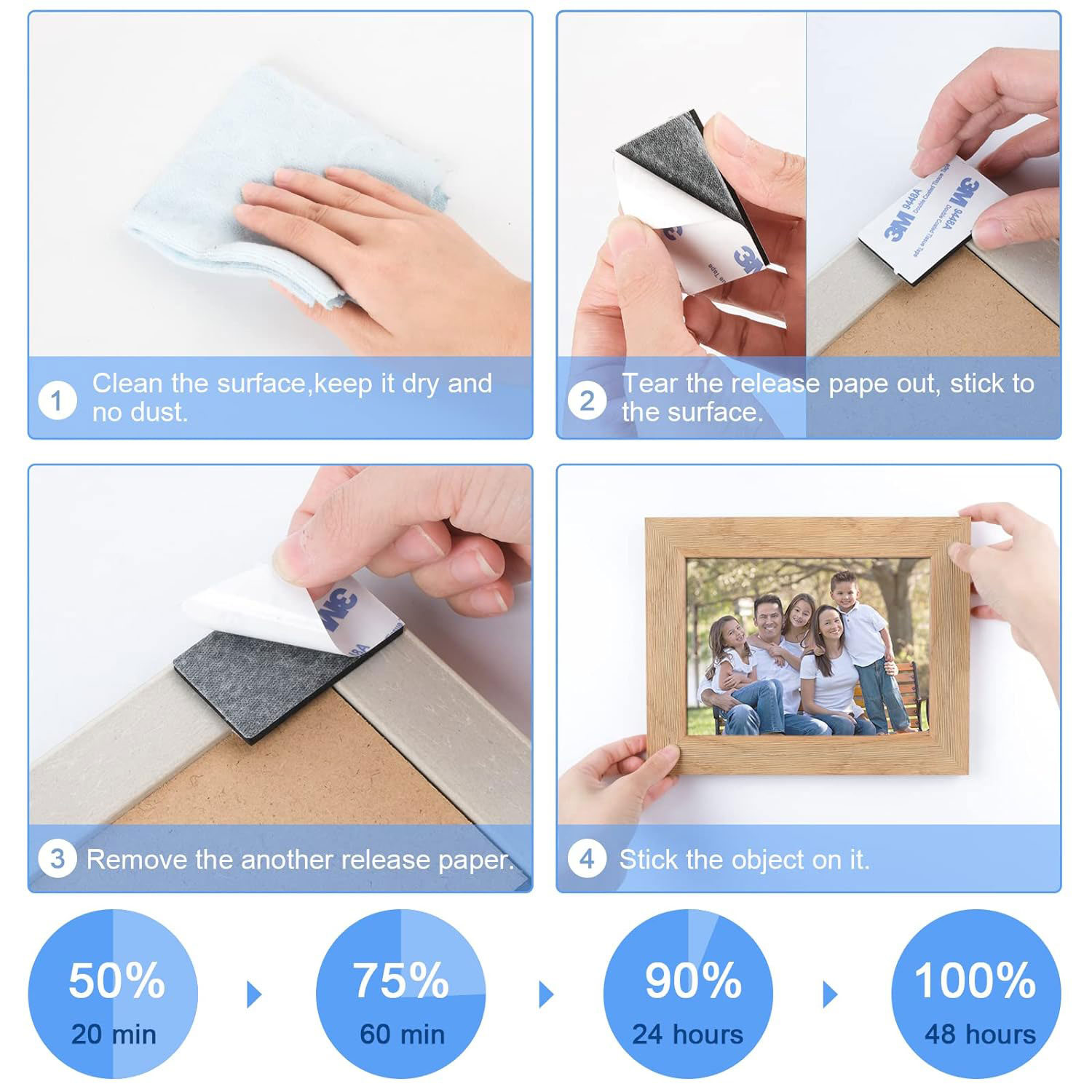 68pcs Double-Sided Adhesive Tape, Super Strong Self-Stick Mounting ...