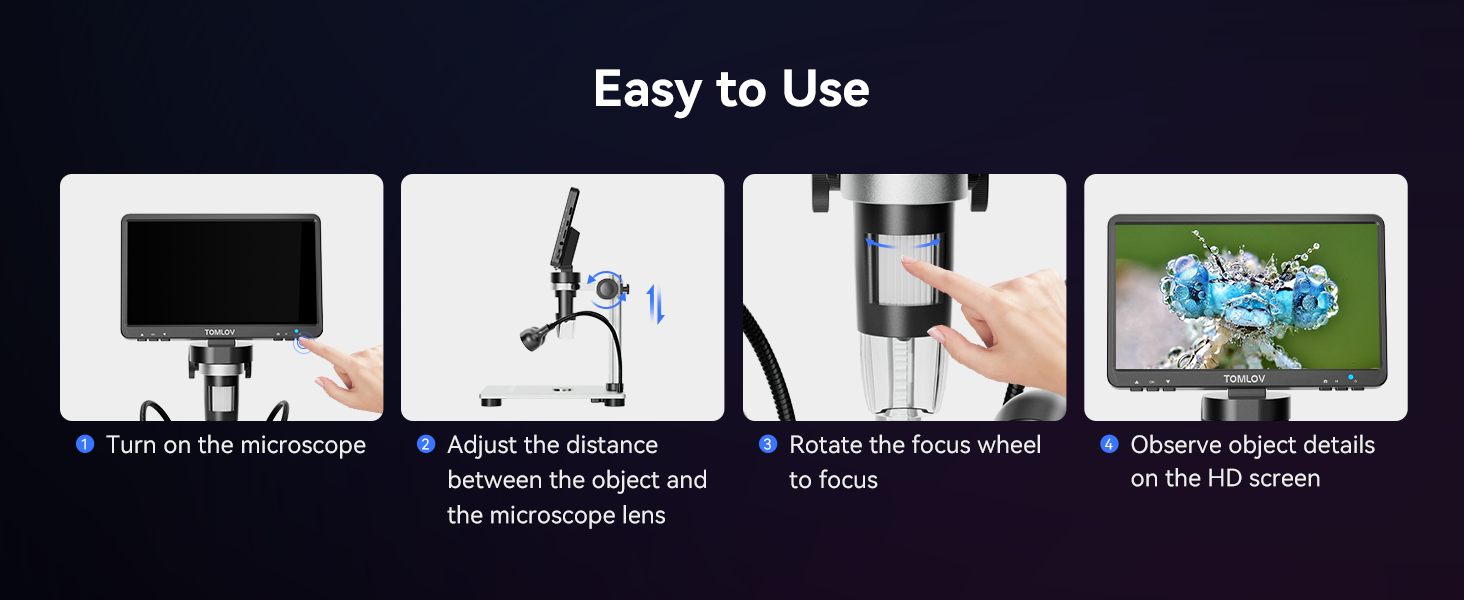 [PH Stock]DM9 TOMLOV 7 Inch 1080p Lcd Digital Microscope Wired Remote ...