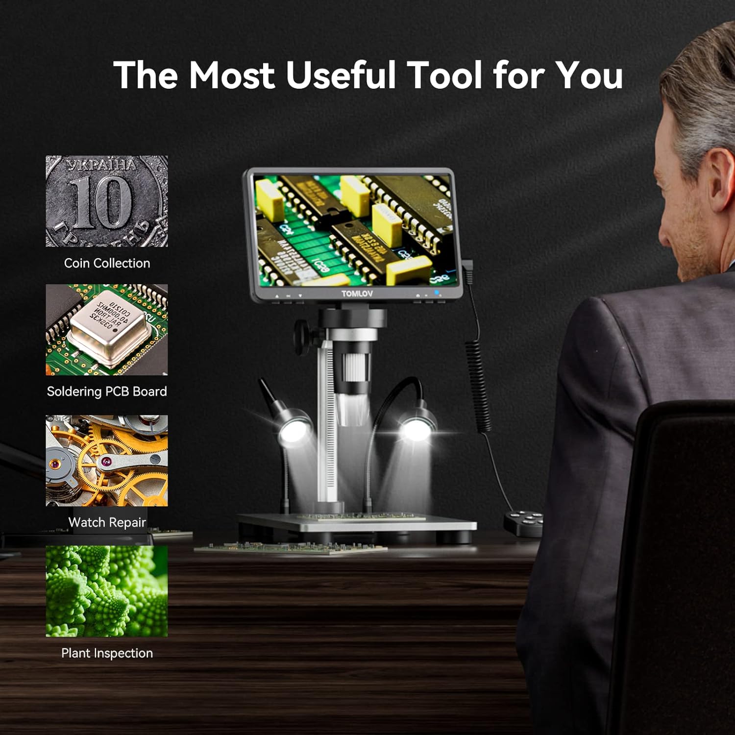 [PH Stock]DM9 TOMLOV 7 Inch 1080p Lcd Digital Microscope Wired Remote ...