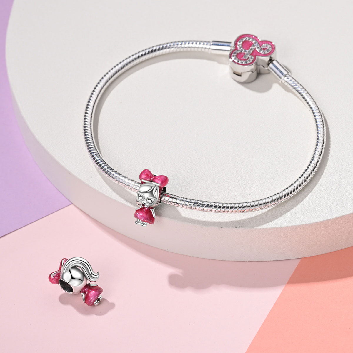 New 925 Sterling Silver Beads Barbie Pink Collection - Barbie ponytail ...