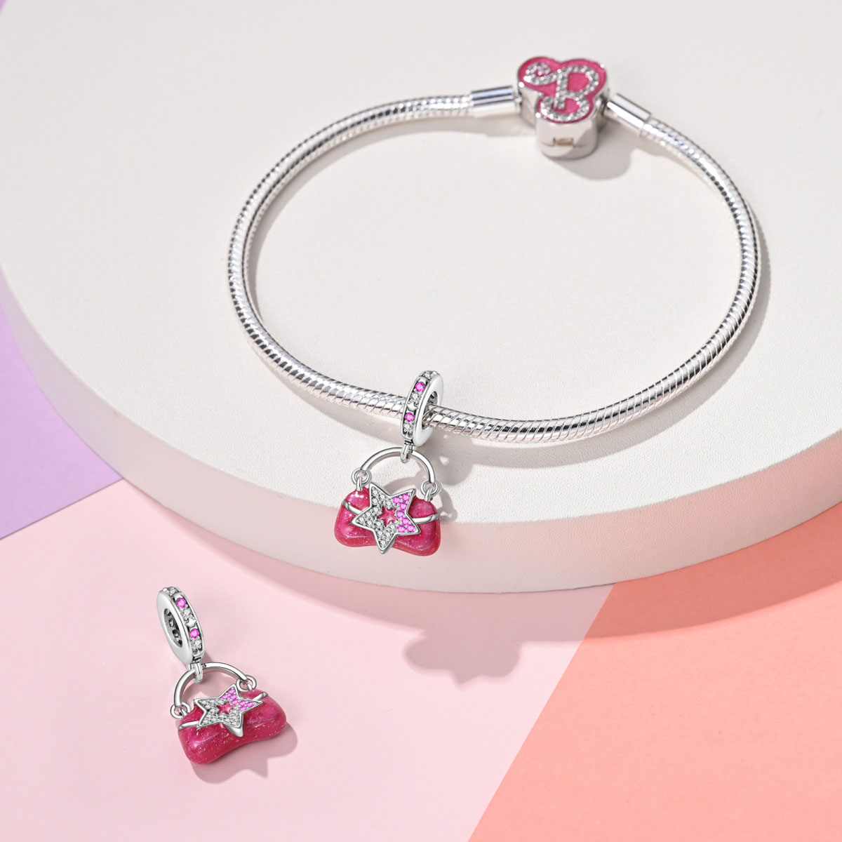 New 925 Sterling Silver Beads Barbie Pink Collection - Barbie ponytail ...