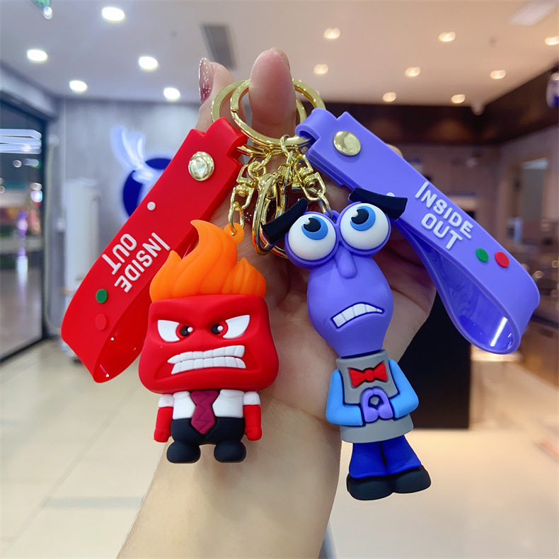Anime Inside Out 2 Figure Keychain Joy Anger Sadness Disgus Fear ...
