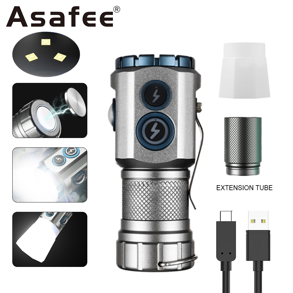 Asafee F235-X EDC Flashlight 3*P35+RPG Keychain LED Light Portable ...