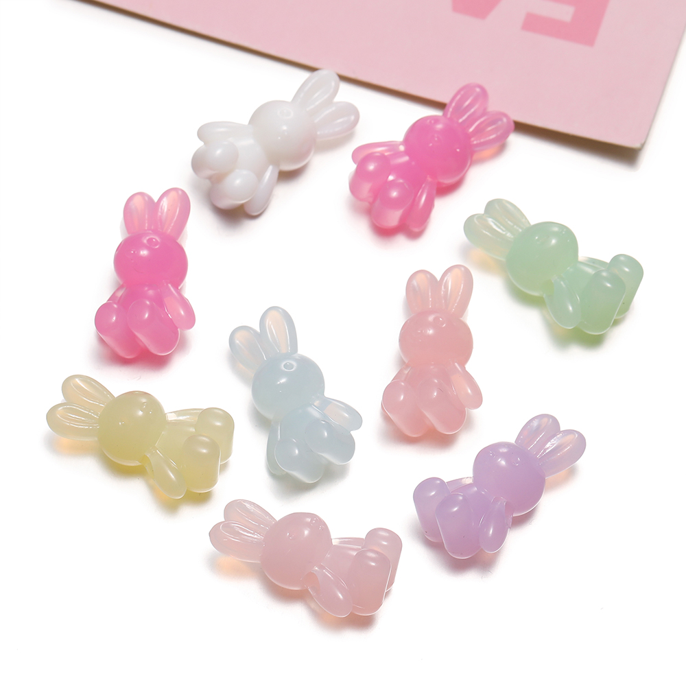 St. kunkka 5Pcs Acrylic Rabbit Beads Cute Jelly Color Rabbit Beads for ...