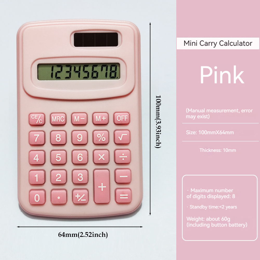 MiniCalc Cute Cartoon Calculator – 8-Digit Colorful Office & School ...