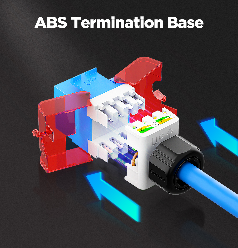 Ampcom Rj45 Keystone Jack Cat6 Rj45 Utp Keystone Module Adapter No Punch Down Tool Required