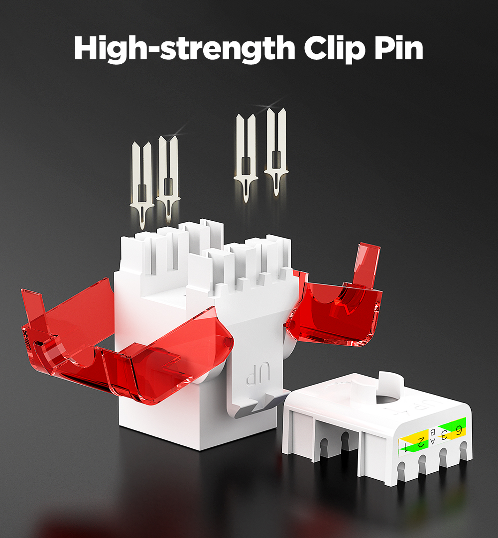 Ampcom Rj45 Keystone Jack Cat6 Rj45 Utp Keystone Module Adapter No Punch Down Tool Required