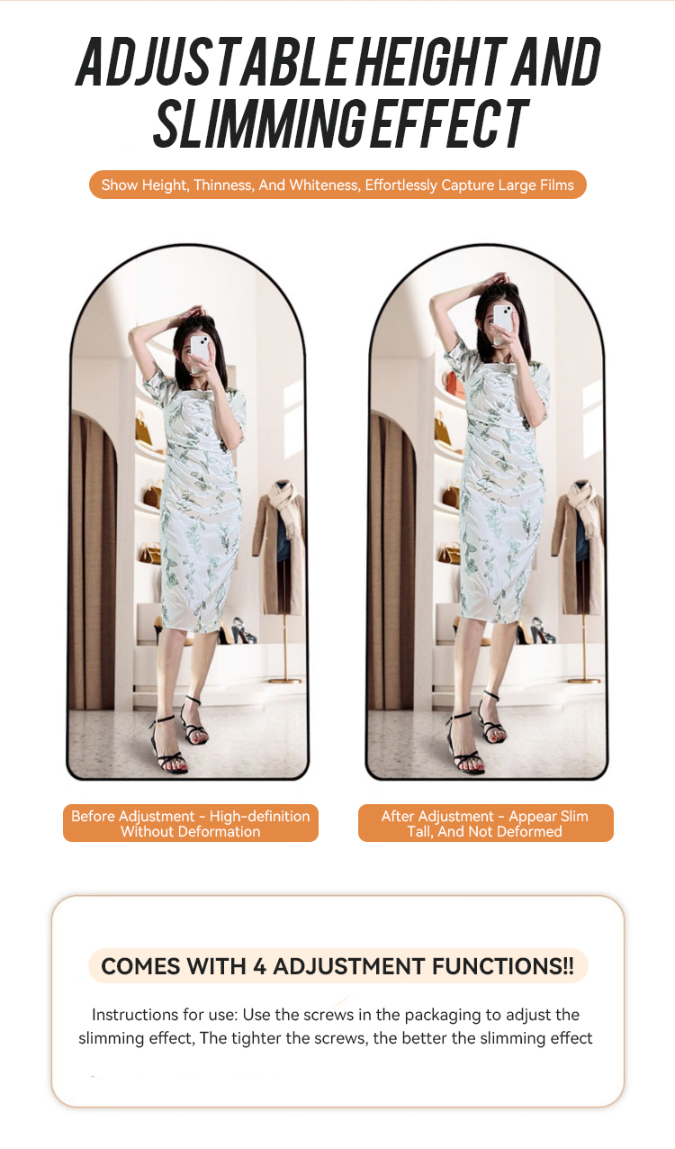 MOK Body Mirror Stand Mirror 180*80CM Mirror Full Body Floor-To-Ceiling ...