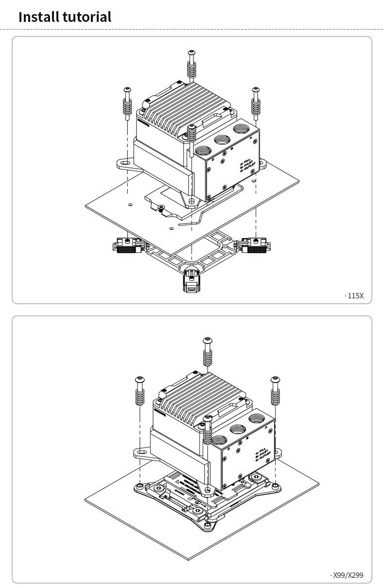Barrow CPU Water Block with Integrated Pump Reservoir POM/Acrylic CPU ...