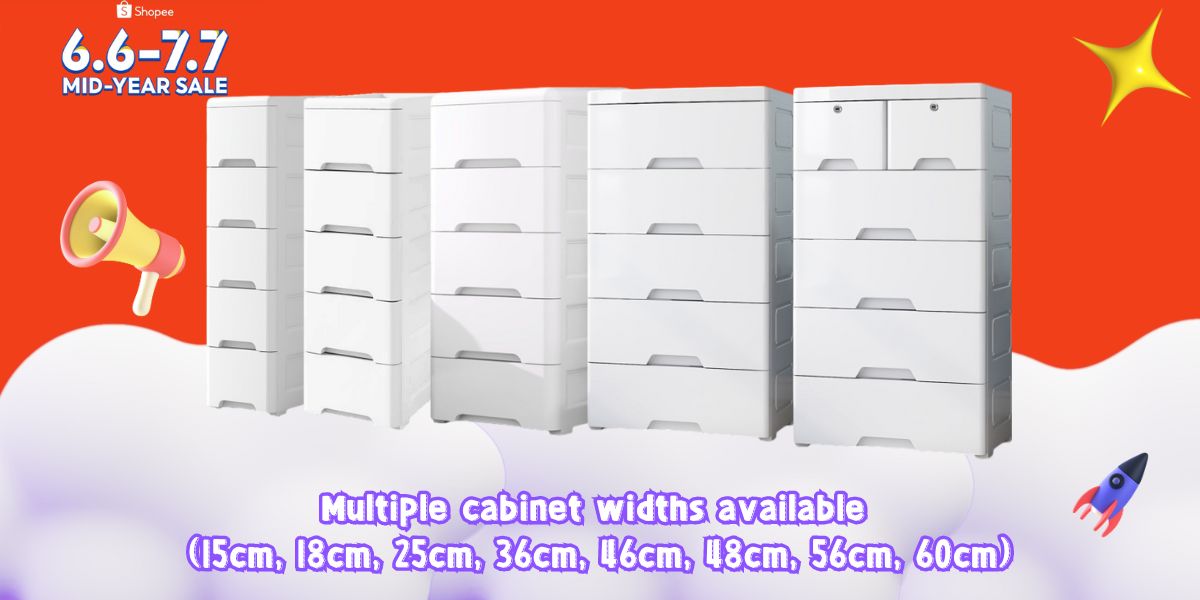 Gradient Grey 36cm Plastic Thickened Storage Drawer Cabinet With Wheels ...