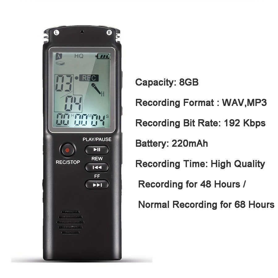 [Shopee Choice] High Fidelity 8GB LCD Time Display Digital Voice ...