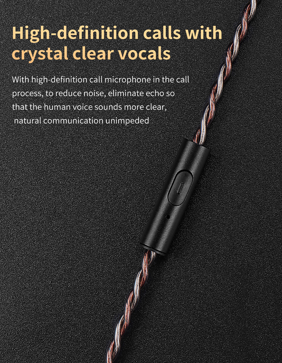 TRN RedChain Silver-Plated Copper With Mic Upgrade Earphone Cable For ...