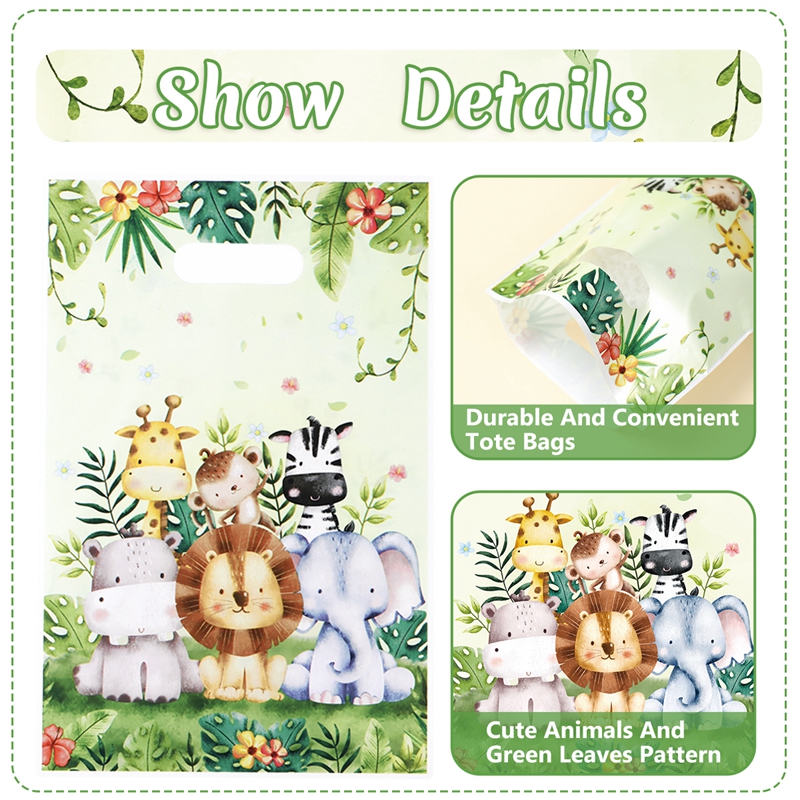 10/25/50pcs Cute Lion Tiger Goodies Handbags Plastic Packaging Cartoon ...