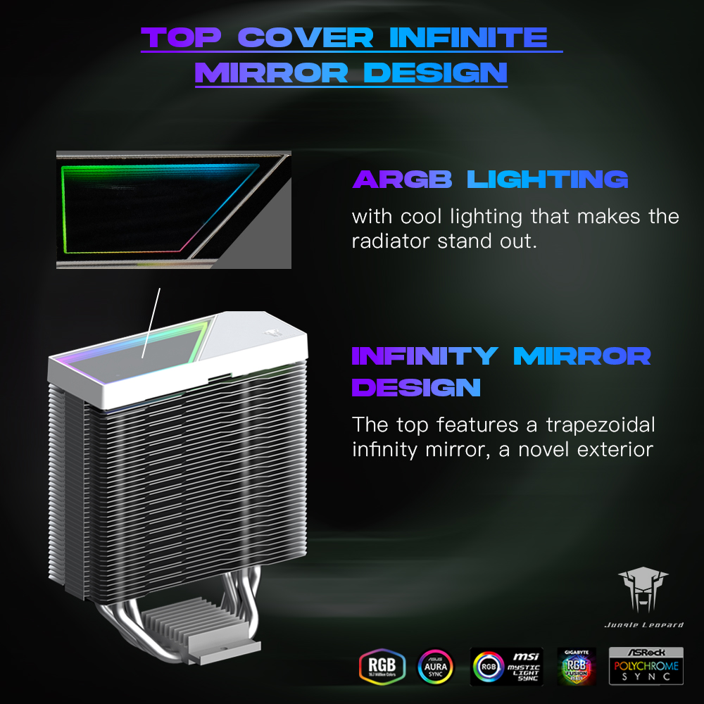 Jungle Leopard KF400 ARGB CPU Cooler 120mm PC Fan Infinity Mirror ARGB ...