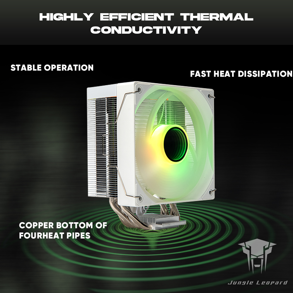 Jungle Leopard KF400 ARGB CPU Cooler 120mm PC Fan Infinity Mirror ARGB ...