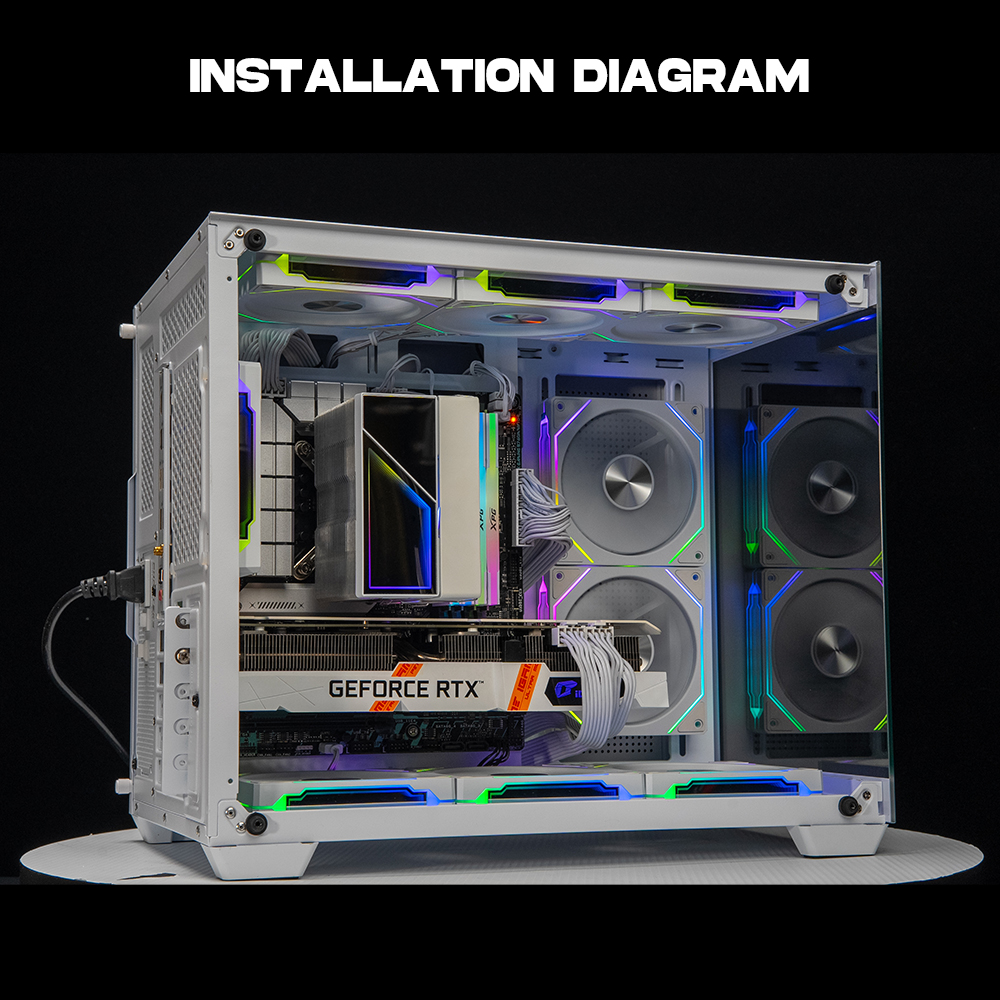 Jungle Leopard KF400 ARGB CPU Cooler 120mm PC Fan Infinity Mirror ARGB ...
