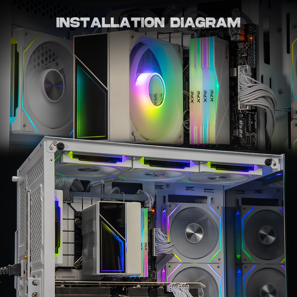 Jungle Leopard KF400 ARGB CPU Cooler 120mm PC Fan Infinity Mirror ARGB ...