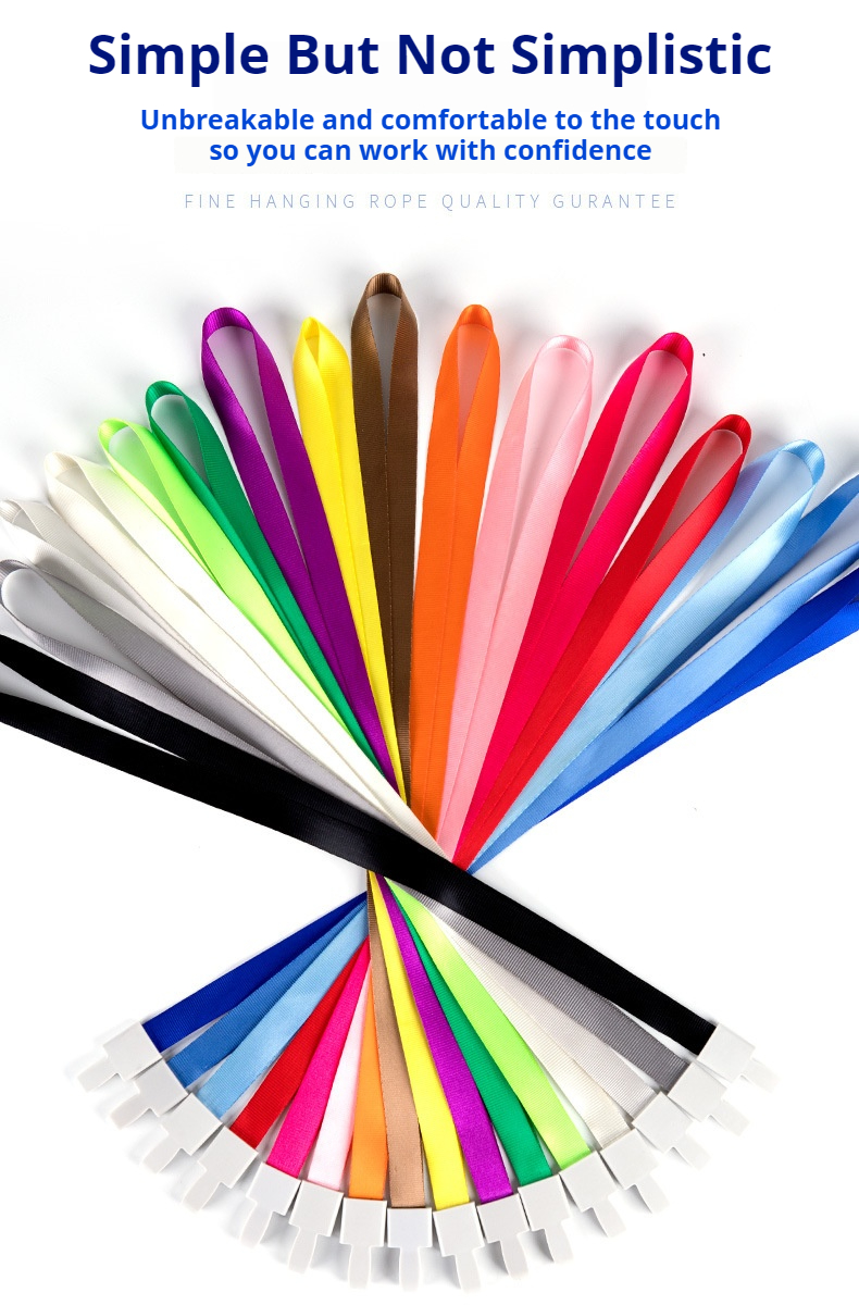 100pcs Solid Color Lanyard for Working Permit Chest ID Tag Badge Holder ...