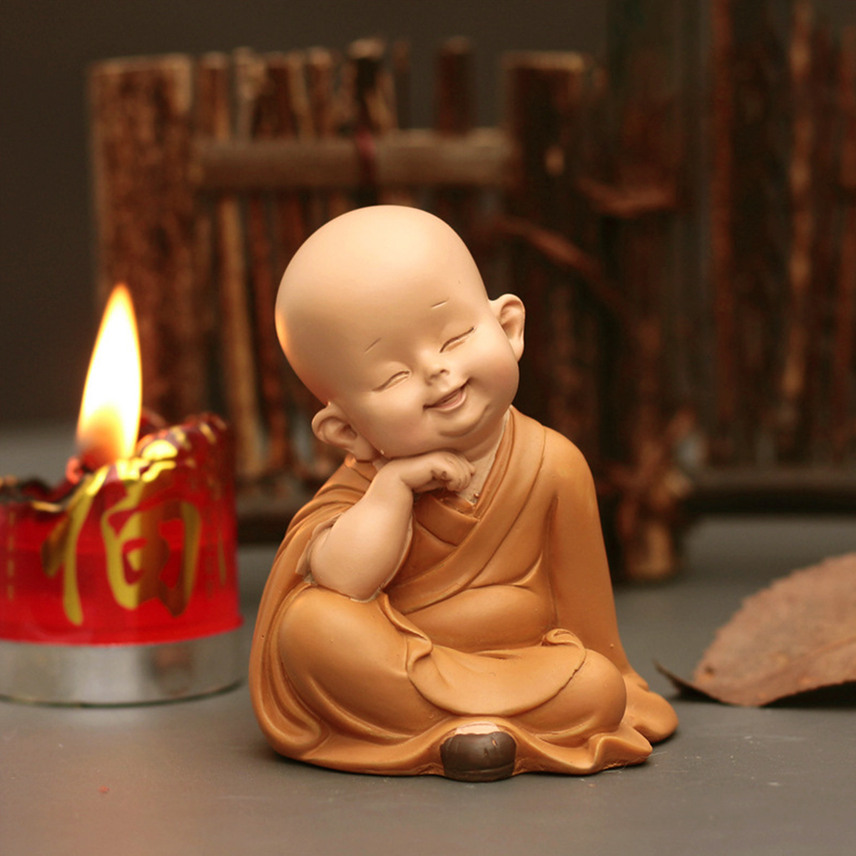 Little Monk Figurine Mini Statue Cute Buddha Monk Adorable Baby Resin ...