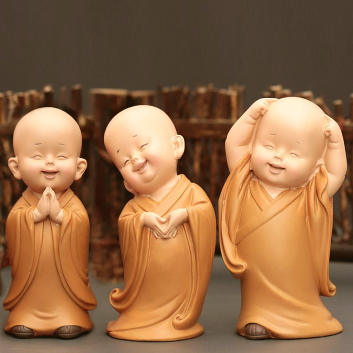 Little Monk Figurine Mini Statue Cute Buddha Monk Adorable Baby Resin ...