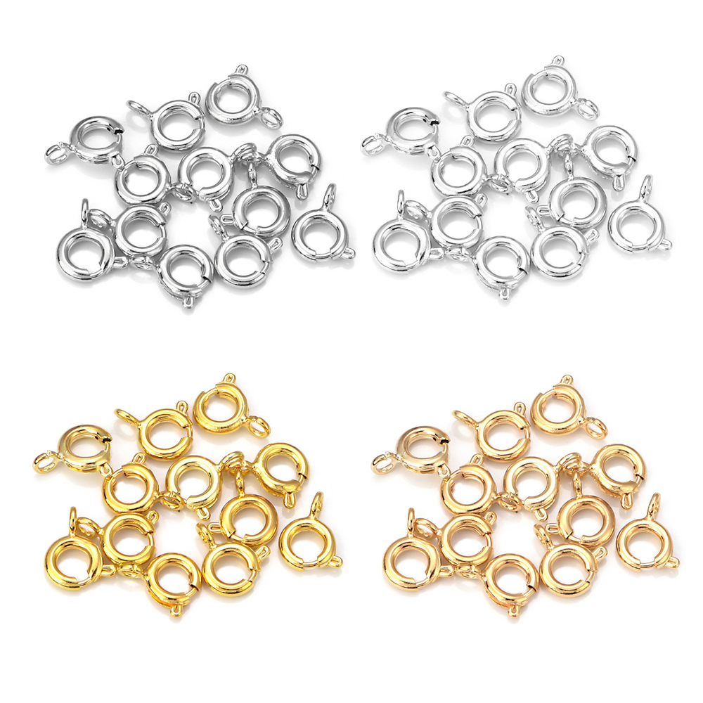 10Pcs 6mm Circle Spring Buttonr Clasps Hooks End Connectors for DIY ...