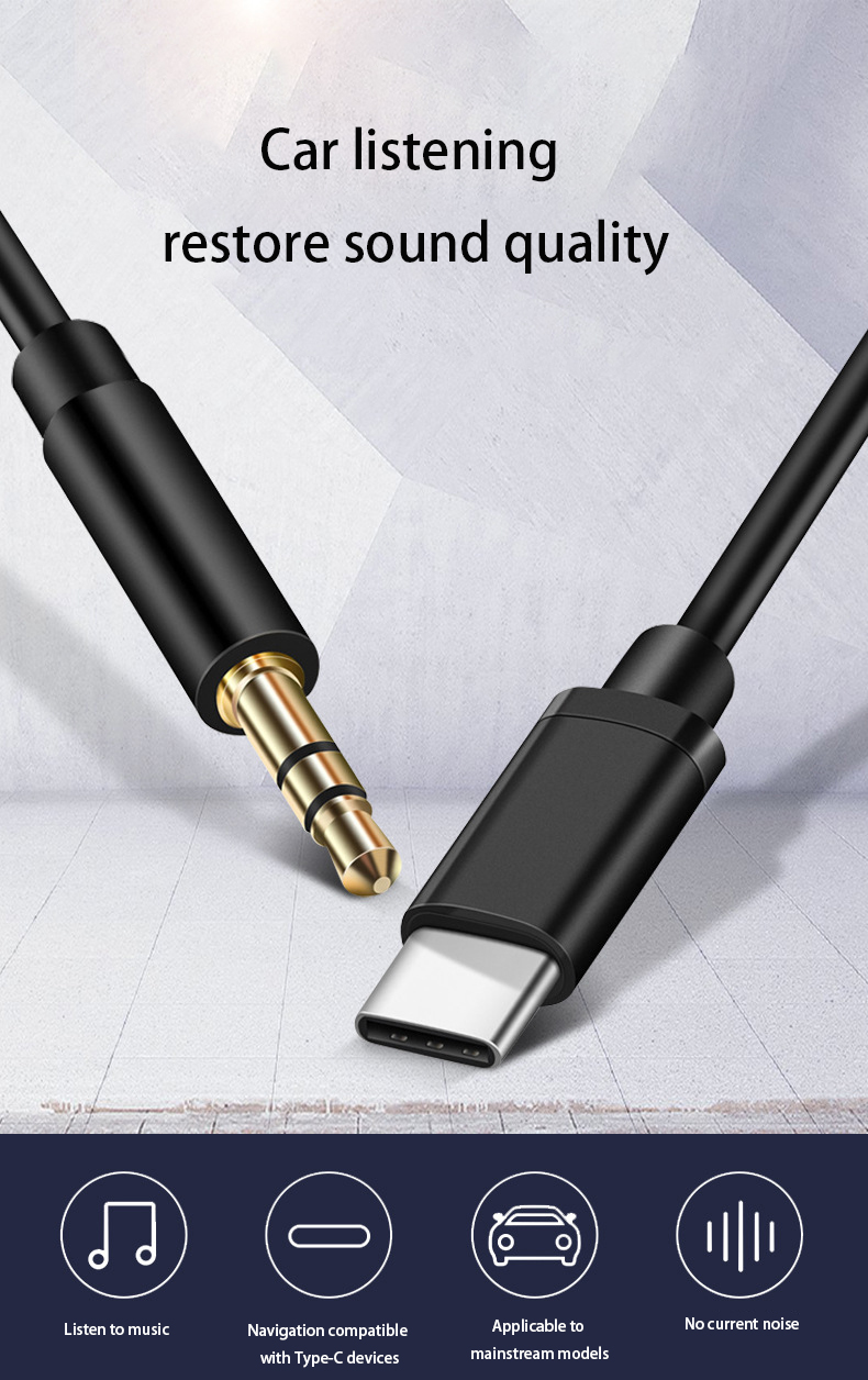 Product Name: 1M/39.37 inch Type-c to Male 3.5mm Audio Cable aux ...