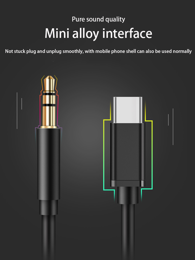 Product Name: 1M/39.37 inch Type-c to Male 3.5mm Audio Cable aux ...