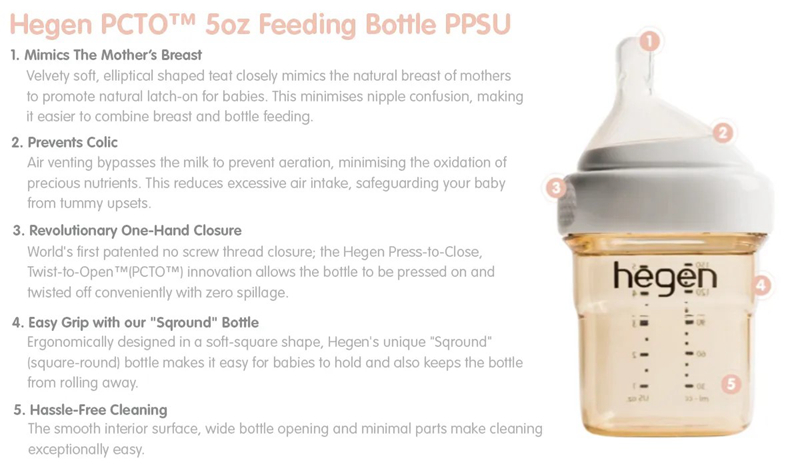 HEGEN PCTO Basic Starter Kit PPSU Feeding Bottle 150ml & 240ml Newborn Gift Set | Shopee Philippines