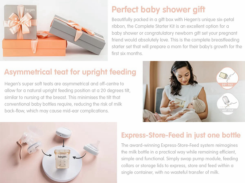 HEGEN PCTO Basic Starter Kit PPSU Feeding Bottle 150ml & 240ml Newborn Gift Set | Shopee Philippines