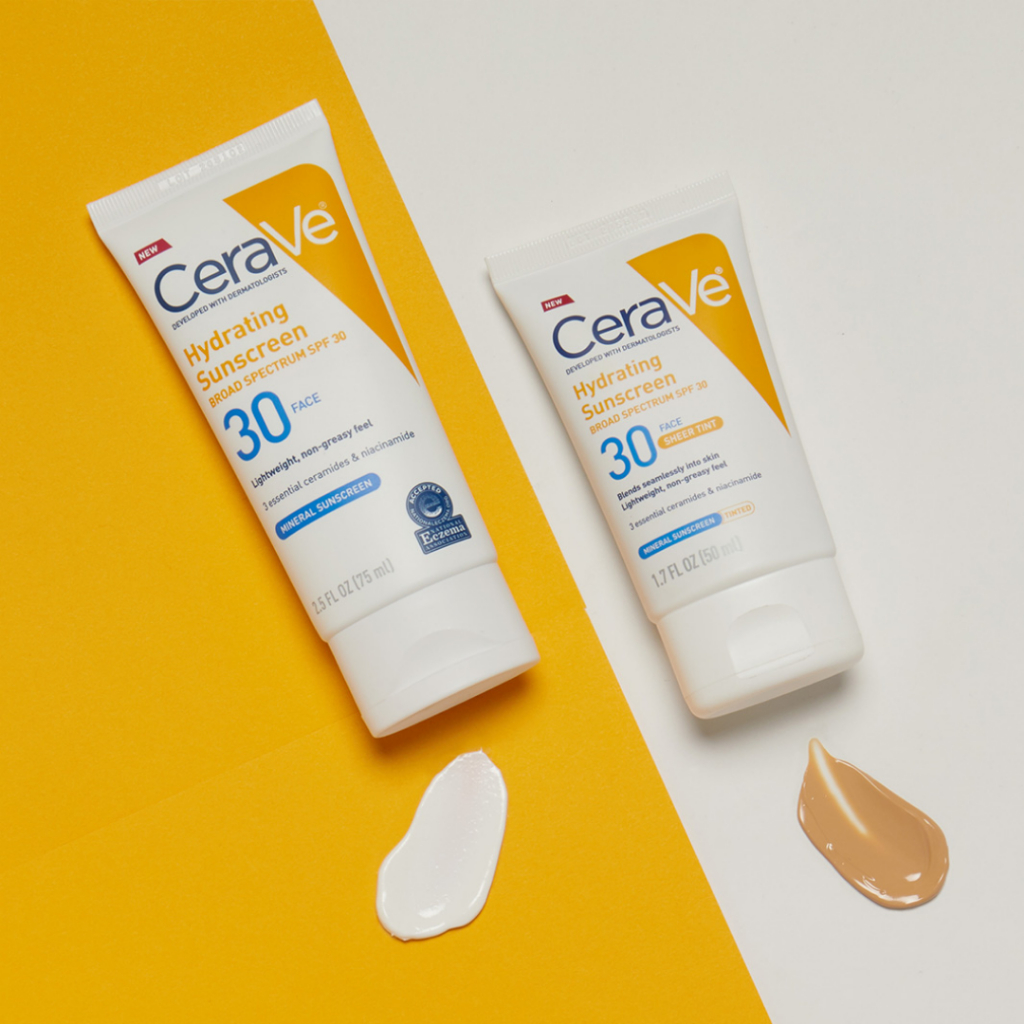 CeraVe Hydrating Mineral Sunscreen SPF 50+ & 30+ Whitening Protection ...